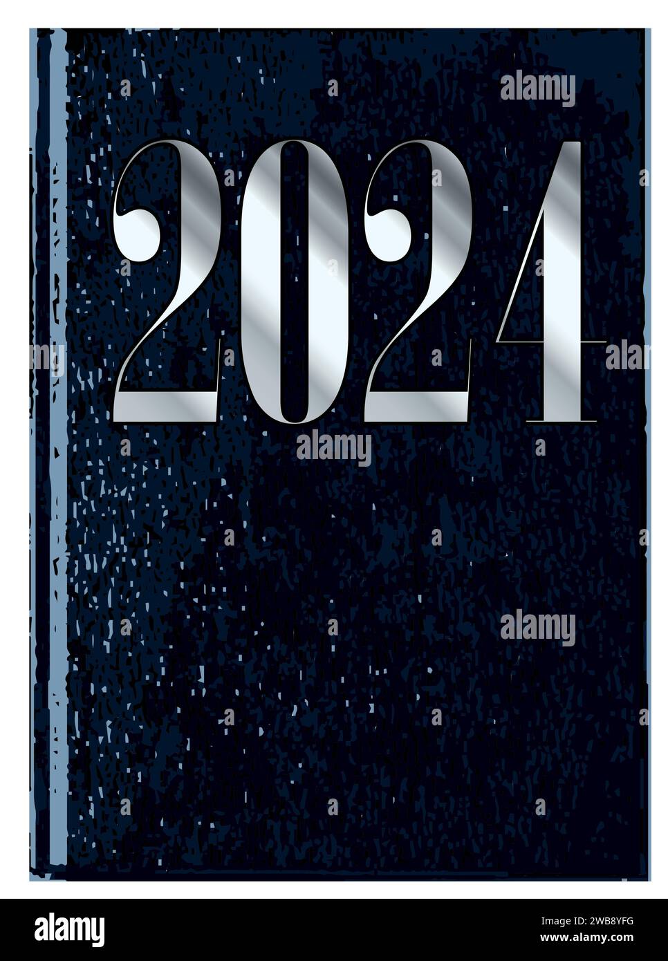 A 2024 dated blue front cover of a book such as a diary Stock Vector ...