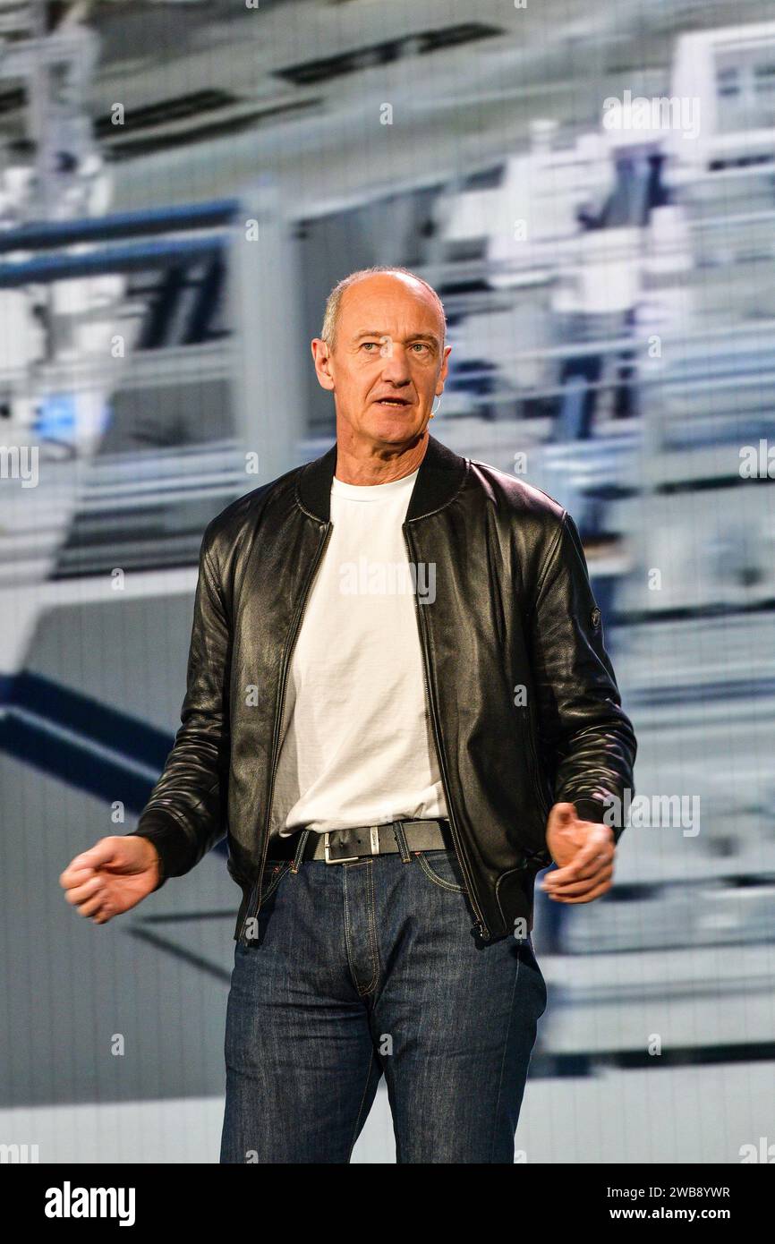 LAS VEGAS, NV - JANUARY 8: CEO Dr. Roland Busch speaking at Siemens key ...