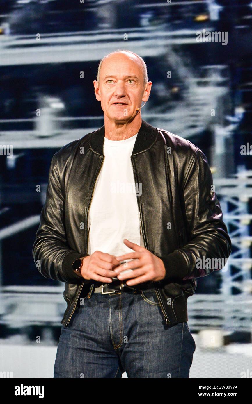 Las Vegas, NV, USA. 8th Jan, 2024. CEO Dr. Roland Busch speaking at ...