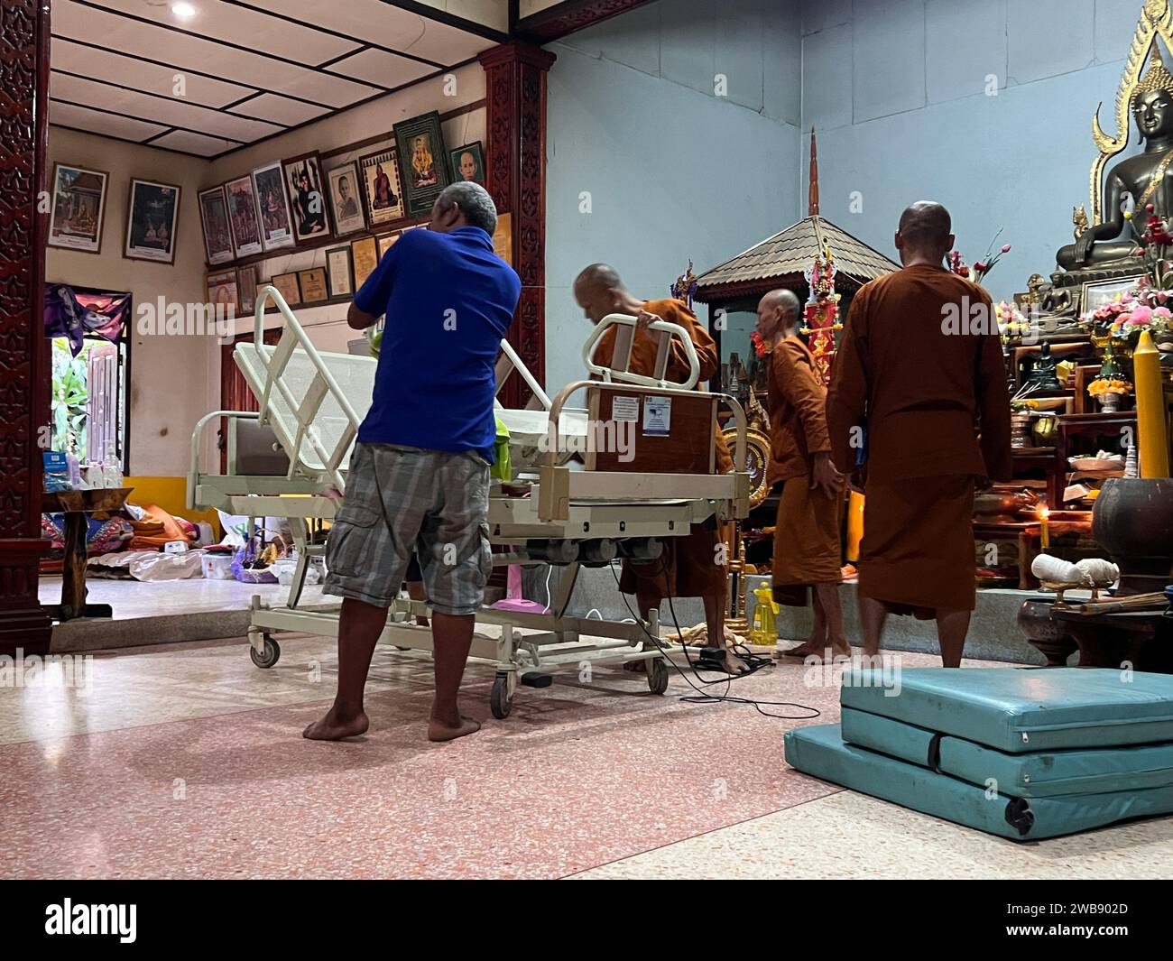 Assemble the electrical bed patient by monk , 11 January 2024 , Buriram ...