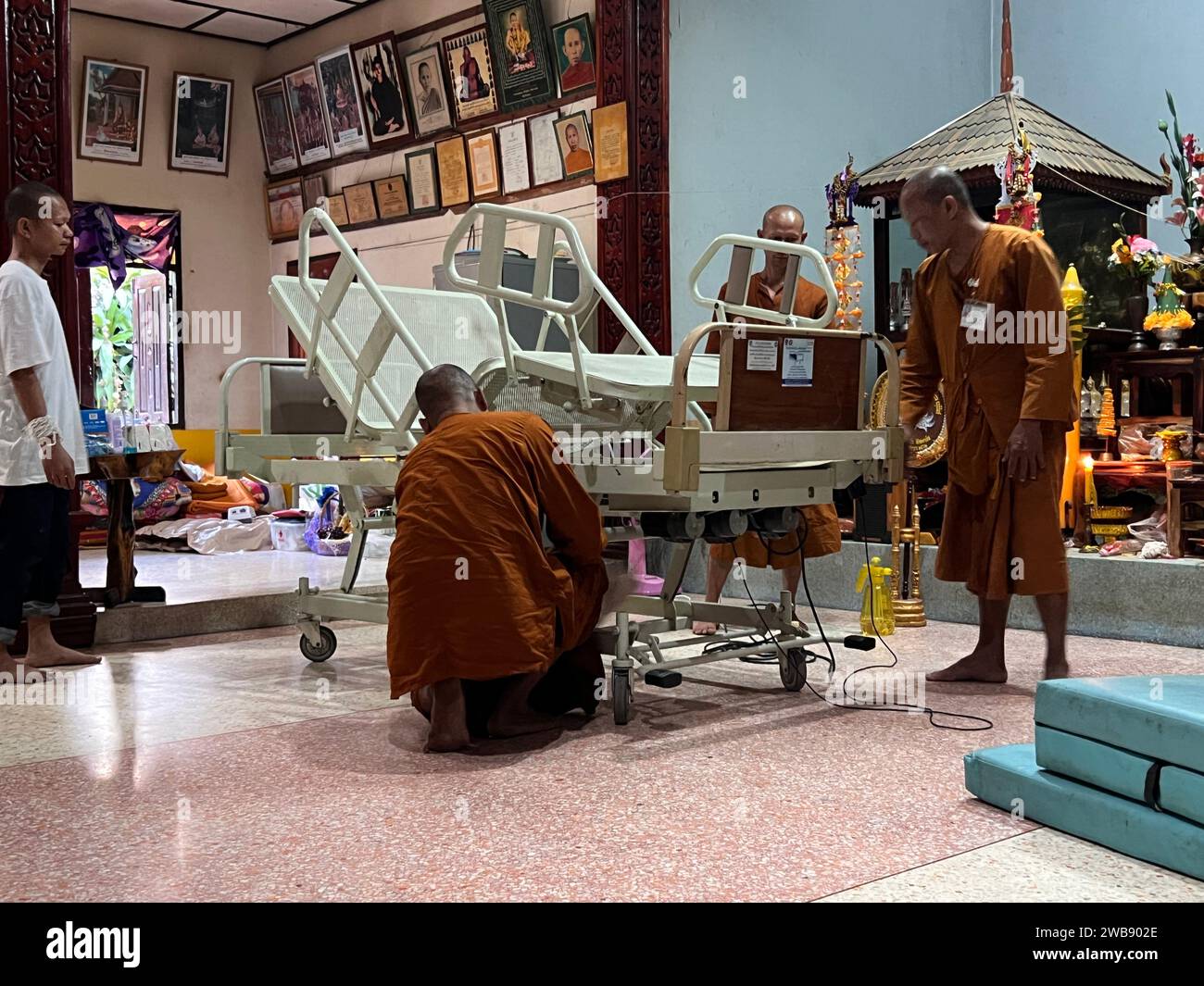 Assemble the electrical bed patient by monk , 11 January 2024 , Buriram ...
