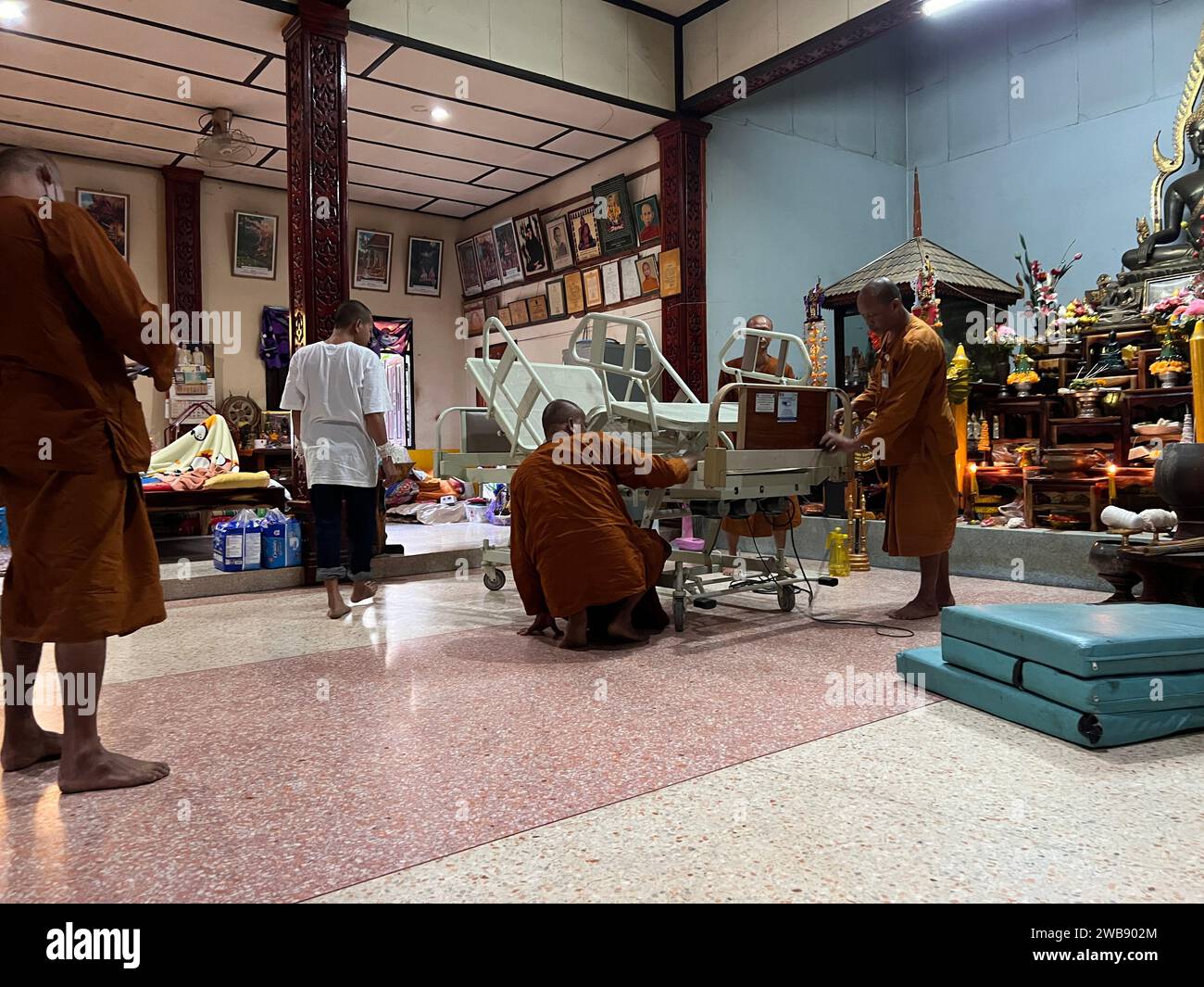 Assemble the electrical bed patient by monk , 11 January 2024 , Buriram ...
