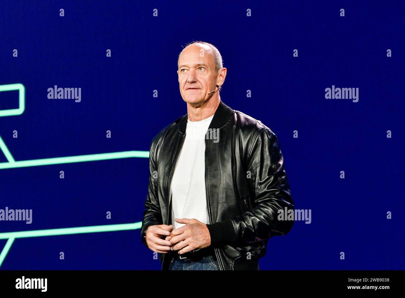 Las Vegas, NV, USA. 8th Jan, 2024. CEO Dr. Roland Busch speaking at ...