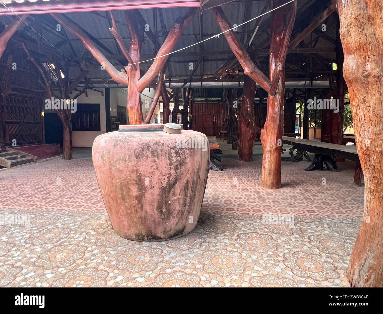 Ancient big jar , Drinking water tank, water supply, running water, tap ...