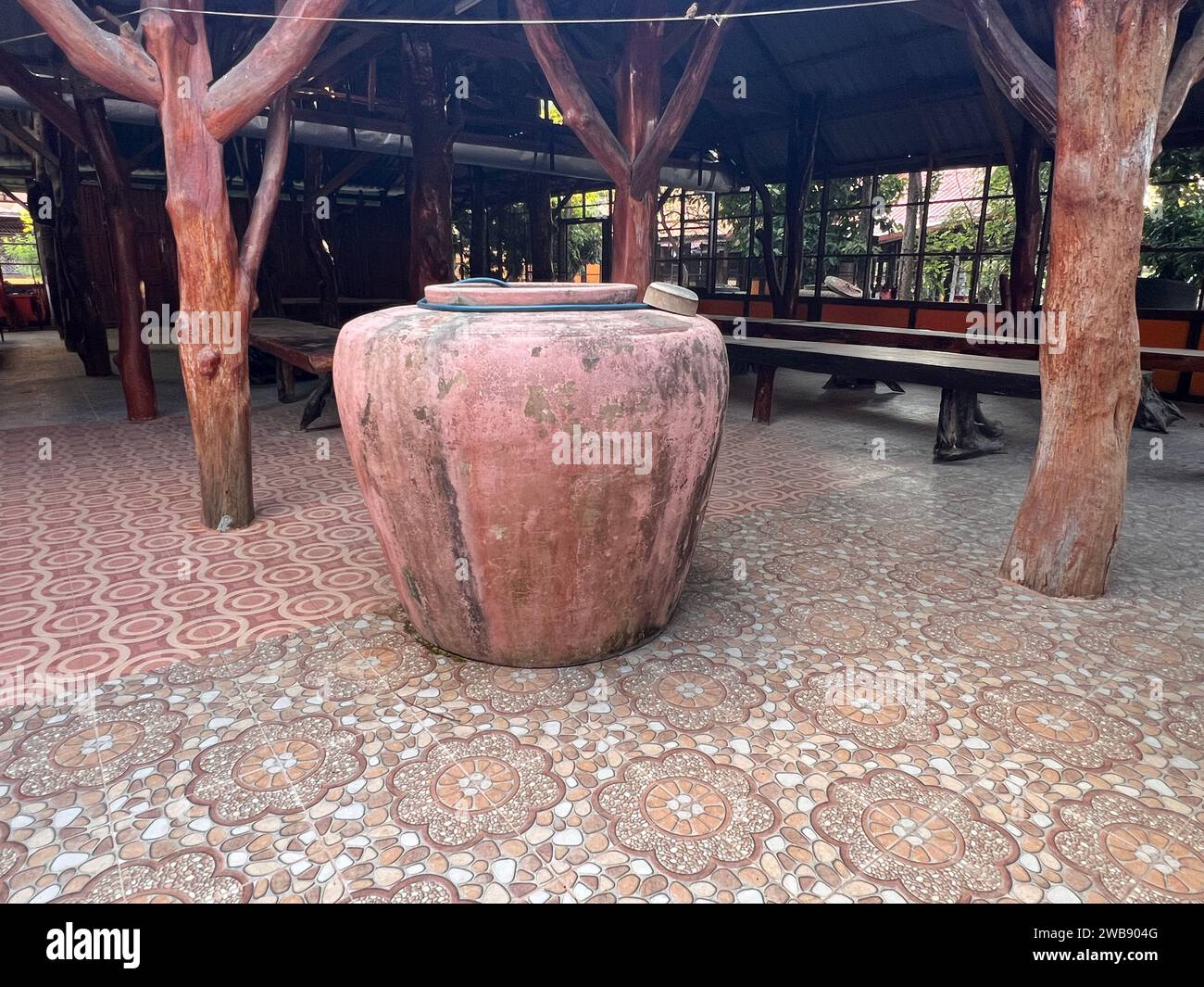 Ancient big jar , Drinking water tank, water supply, running water, tap ...