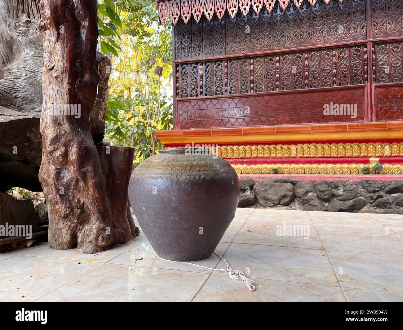Ancient big jar , Drinking water tank, water supply, running water, tap ...