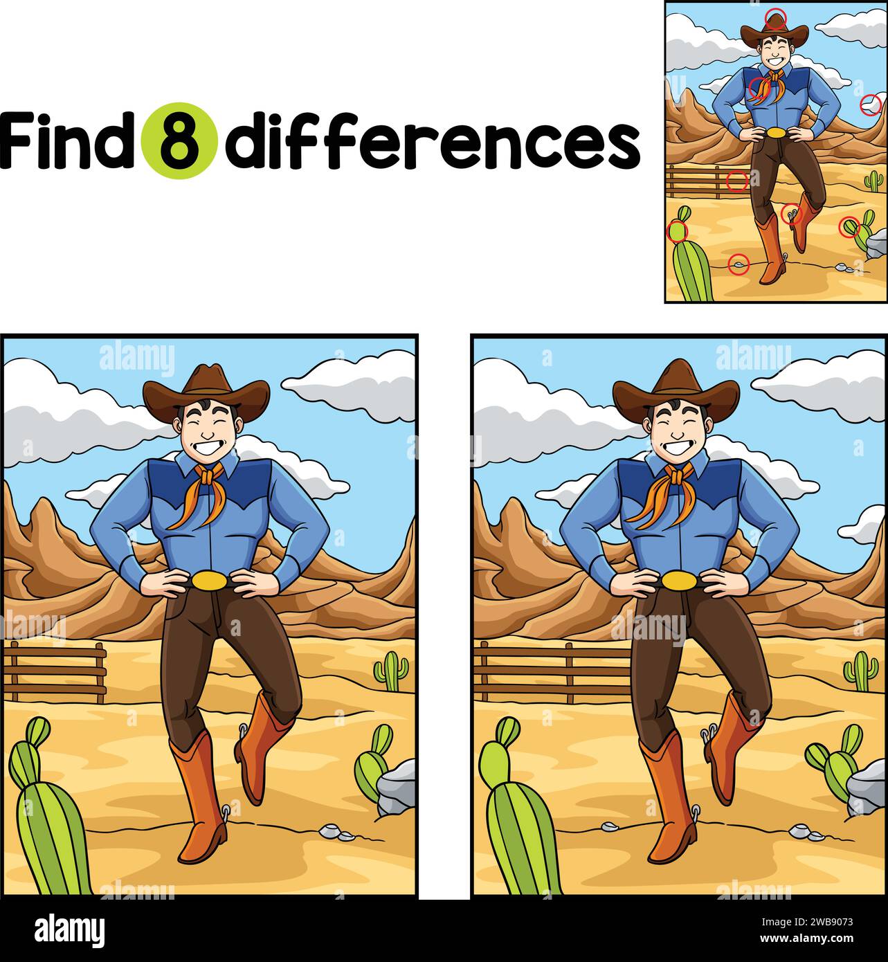 Cowboy Dance Find The Differences Stock Vector Image & Art - Alamy