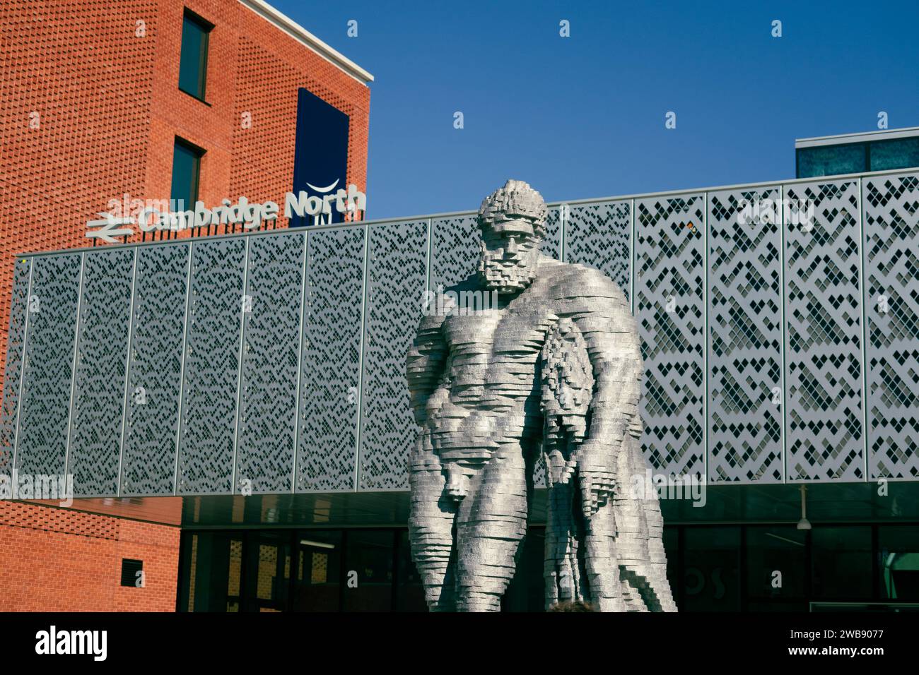 Statue outside North Cambridge Rail Station England. Statue depicting ...
