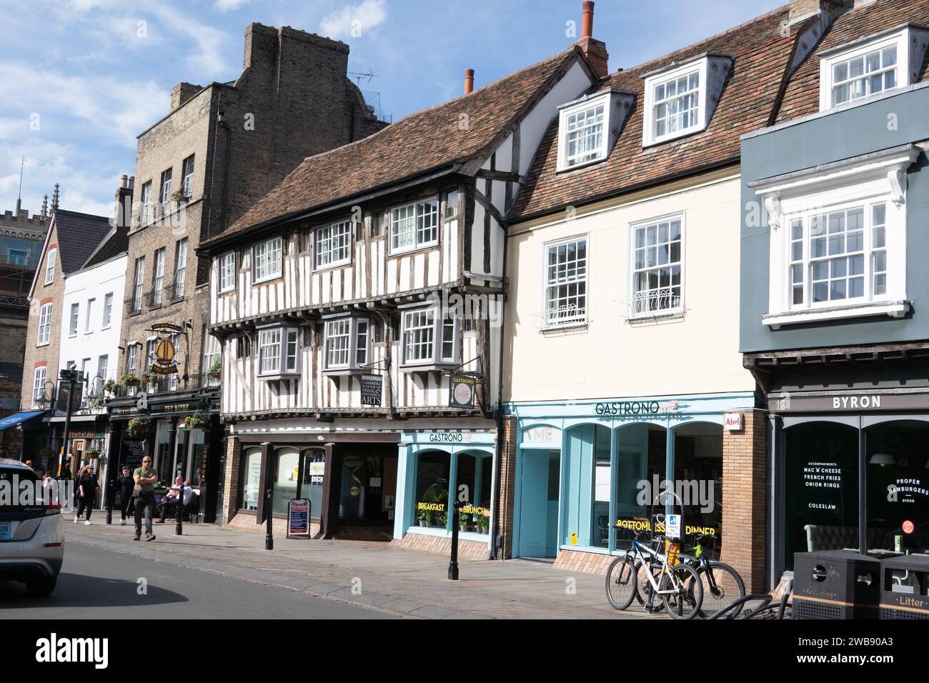Old pretty buildings in Bridge Street Cambridge Stock Photo - Alamy