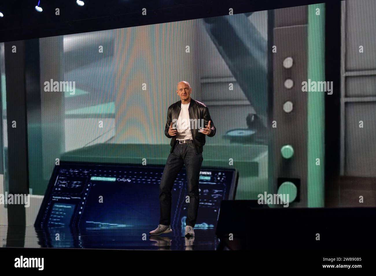 LAS VEGAS, NV - JANUARY 8: CEO Dr. Roland Busch speaking at Siemens key ...