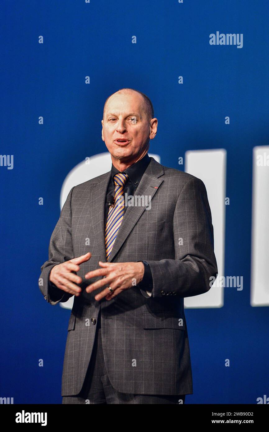 LAS VEGAS, NV - JANUARY 8: Gary Shapiro speaking at Siemens key note ...