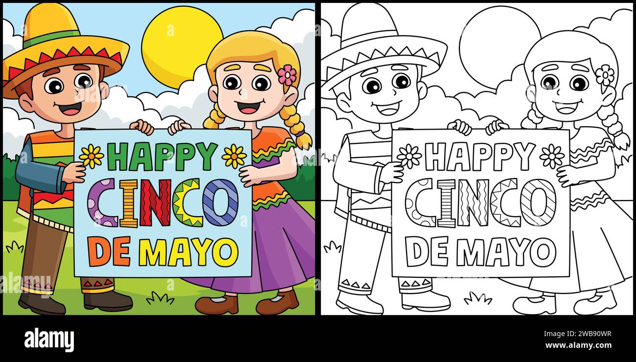 Boy and girl picture for coloring Stock Vector Images - Alamy