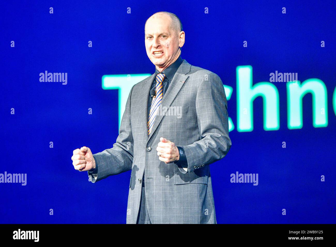 LAS VEGAS, NV - JANUARY 8: Gary Shapiro speaking at Siemens key note ...
