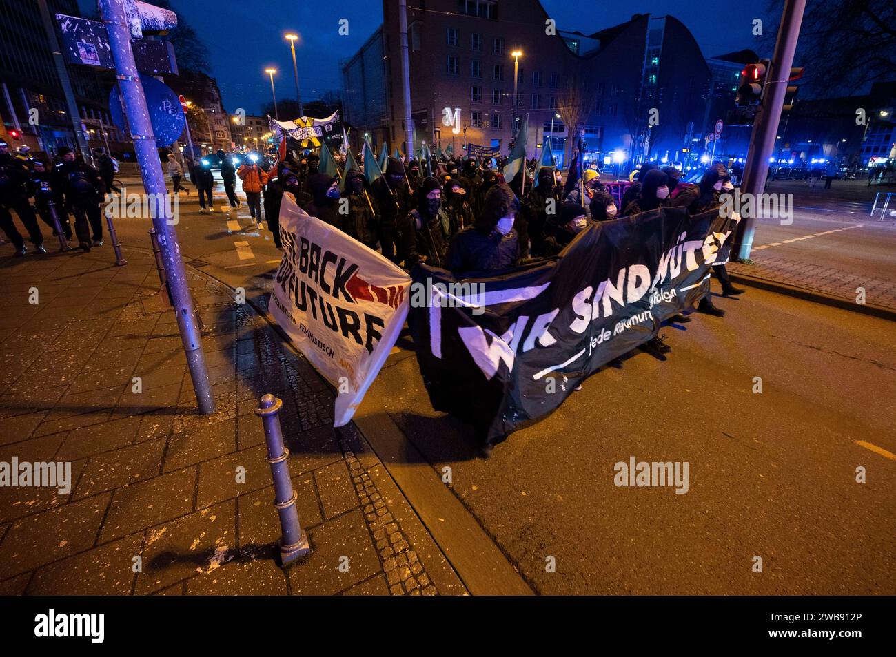 Demo 28.01.2023 Frankfurt Demonstration vermutlich von Links-Radikalen ...
