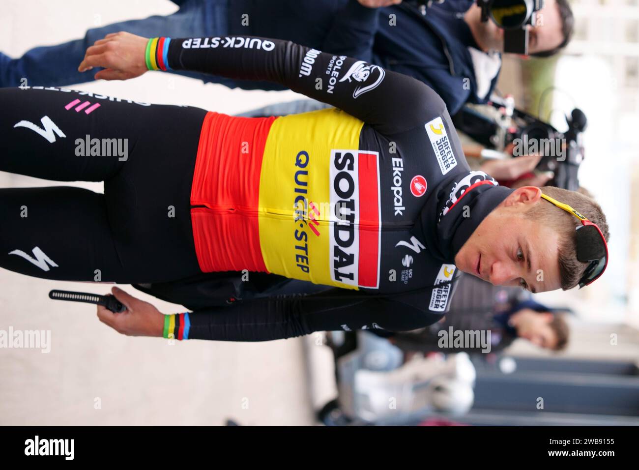 Belgian Remco Evenepoel pictured ahead of the morning training session ...
