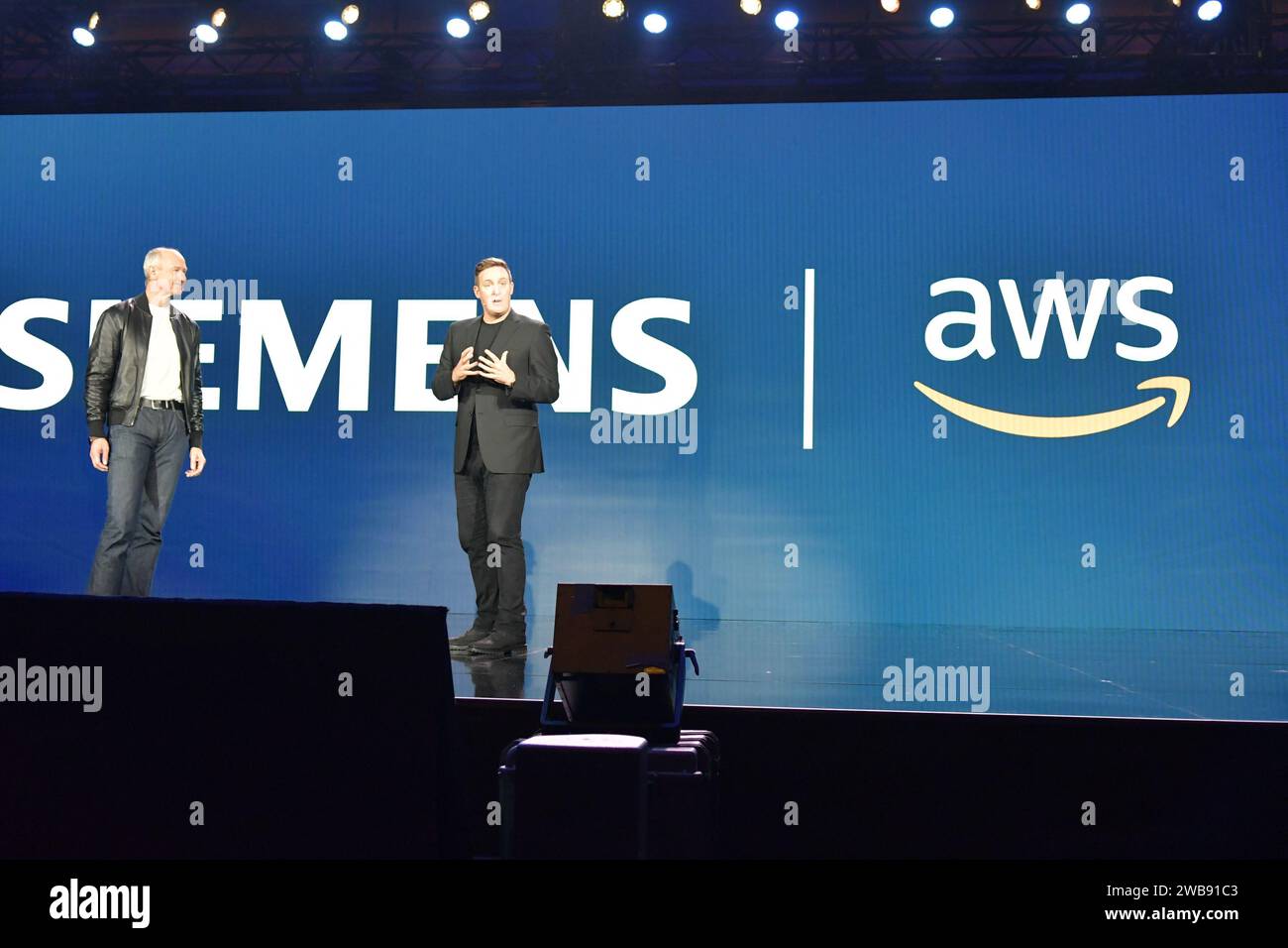 Las Vegas, NV, USA. 8th Jan, 2024. CEO Dr. Roland Busch & Matt Wood ...