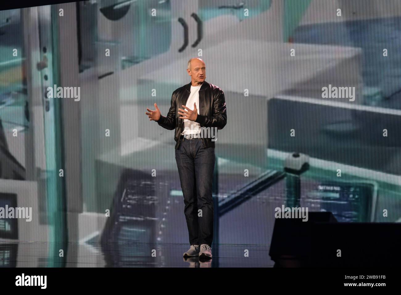 LAS VEGAS, NV - JANUARY 8: CEO Dr. Roland Busch speaking at Siemens key ...