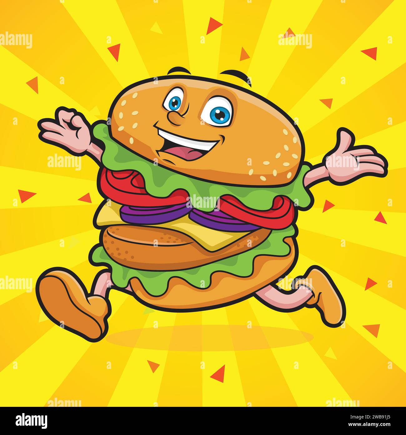 Welcome Smile Burger Vector Cartoon Stock Vector Image & Art - Alamy