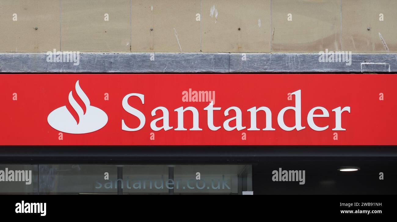 Santander bank sign symbol logo hi-res stock photography and images - Alamy