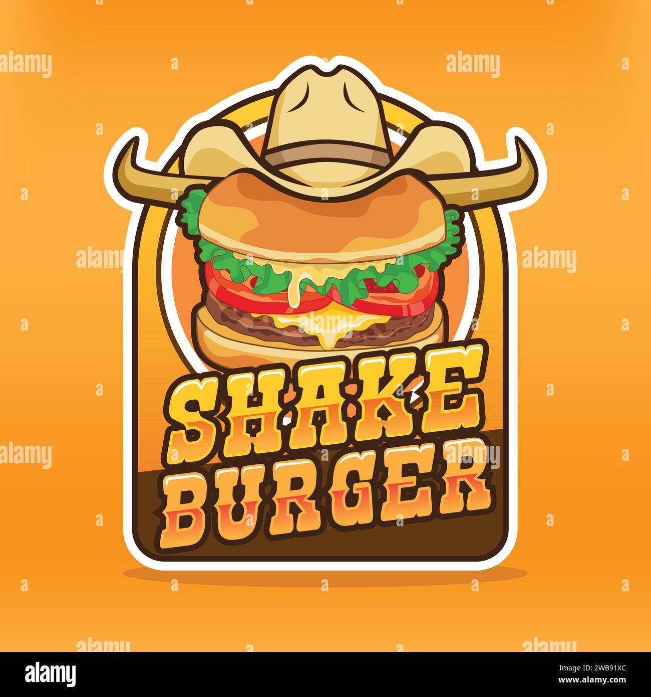 Wild West Cowboy Burger Logo Design Stock Vector Image & Art - Alamy
