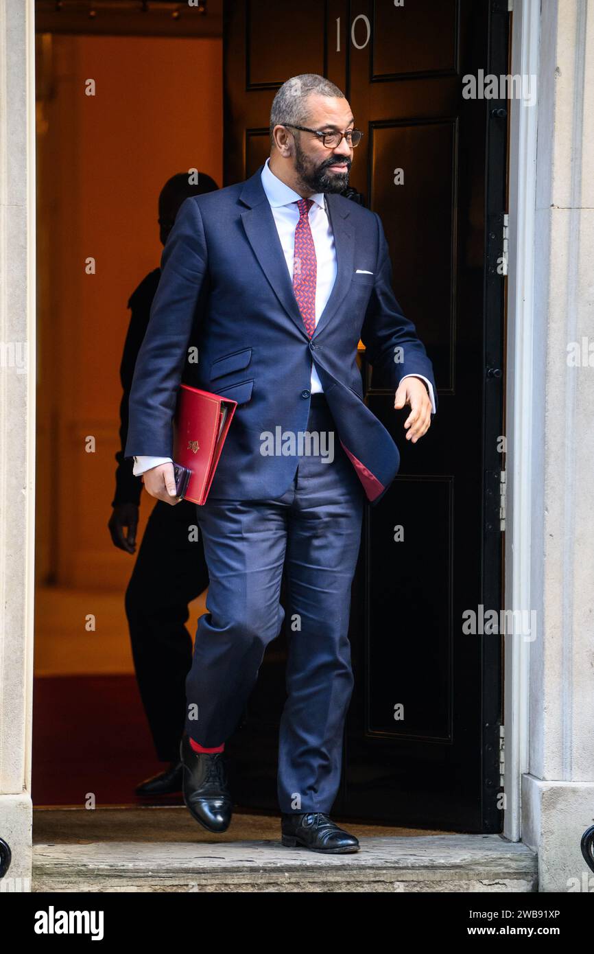 London, UK. 9 January 2023. Home Secretary James Cleverly attending a ...