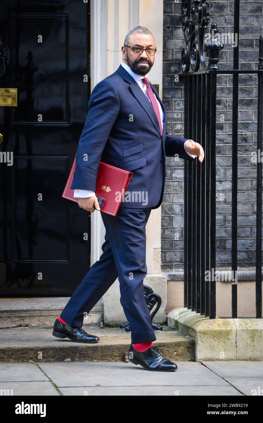London, UK. 9 January 2023. Home Secretary James Cleverly attending a ...
