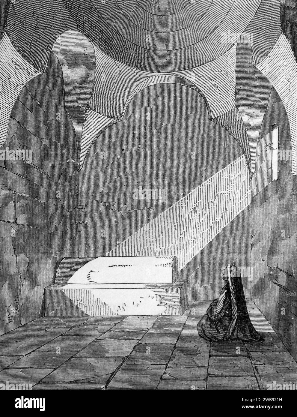 Wood Engraving of Interior of Rachel's Tomb on the Road to Bethlehem ...