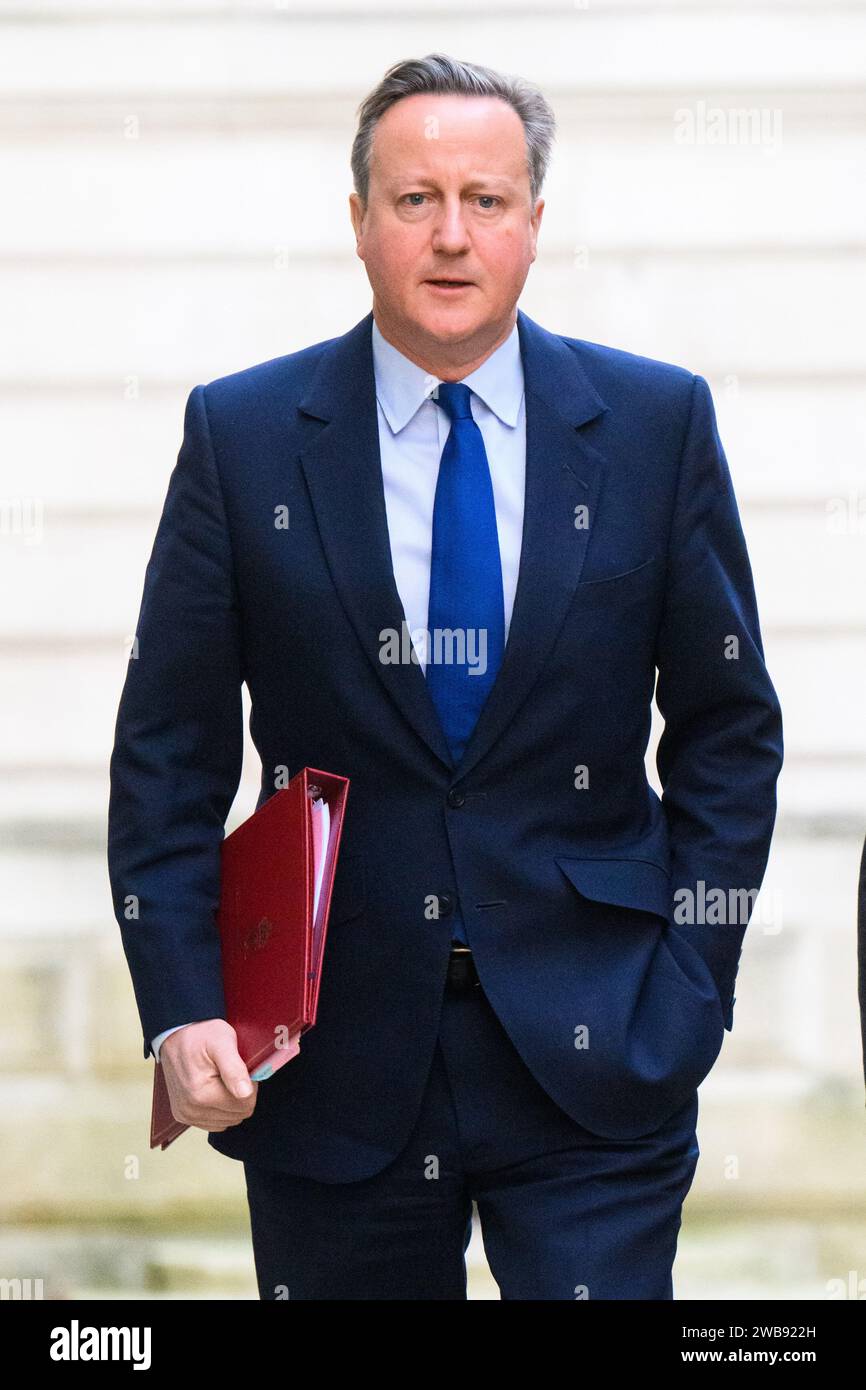 London, UK. 9 January 2023. Foreign Secretary Lord David Cameron ...