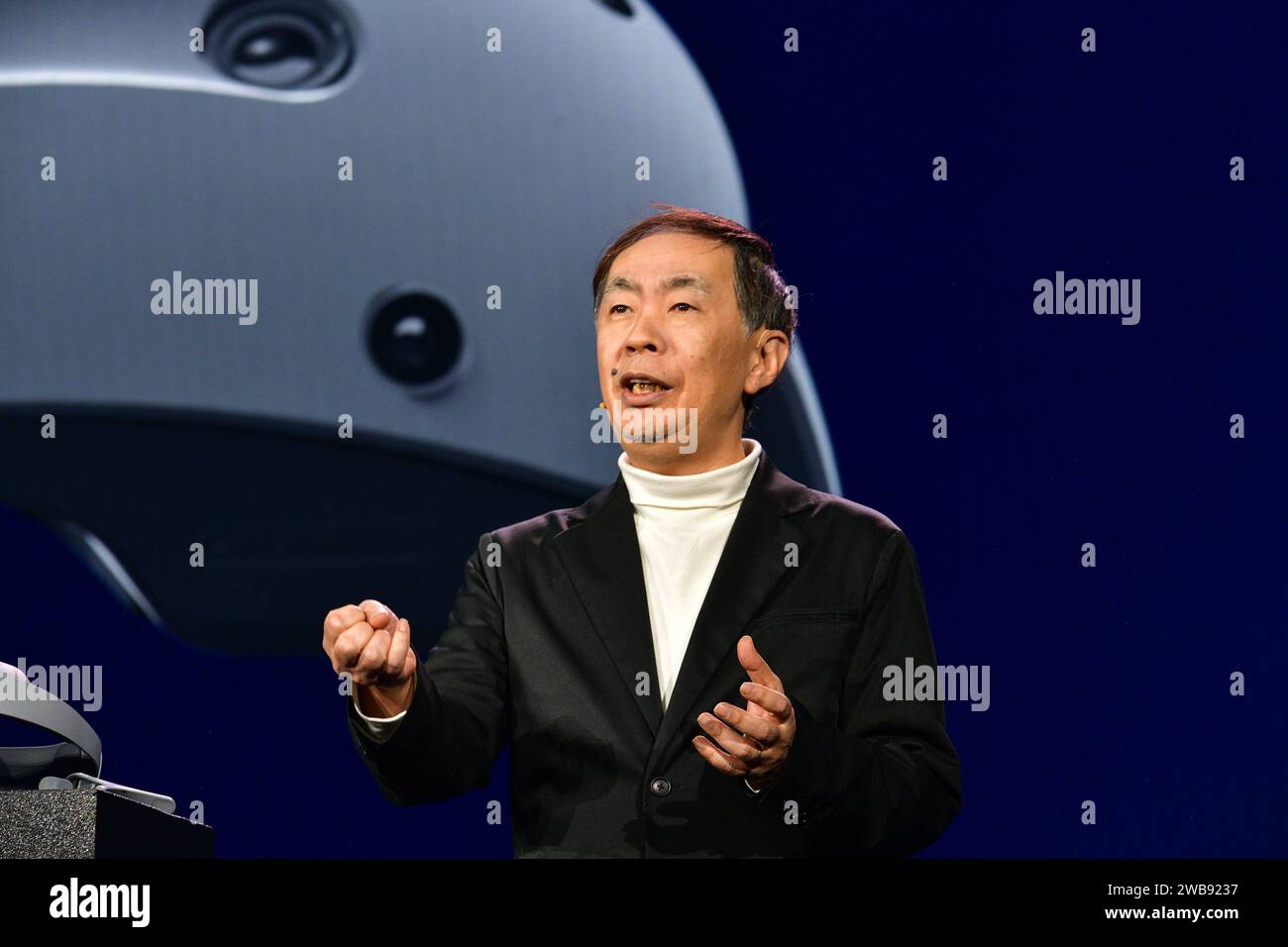 LAS VEGAS, NV - JANUARY 8: Yoshinori Yoshi Matsumoto speaking at Siemens key note during CES ...