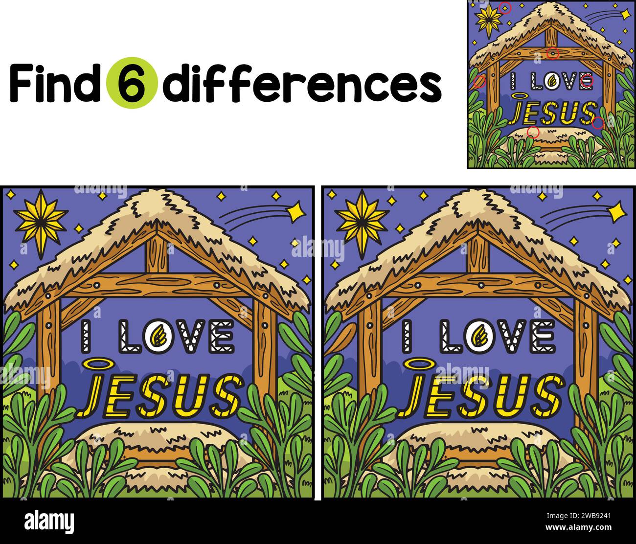 Christian I Love Jesus Find The Differences Stock Vector Image & Art ...
