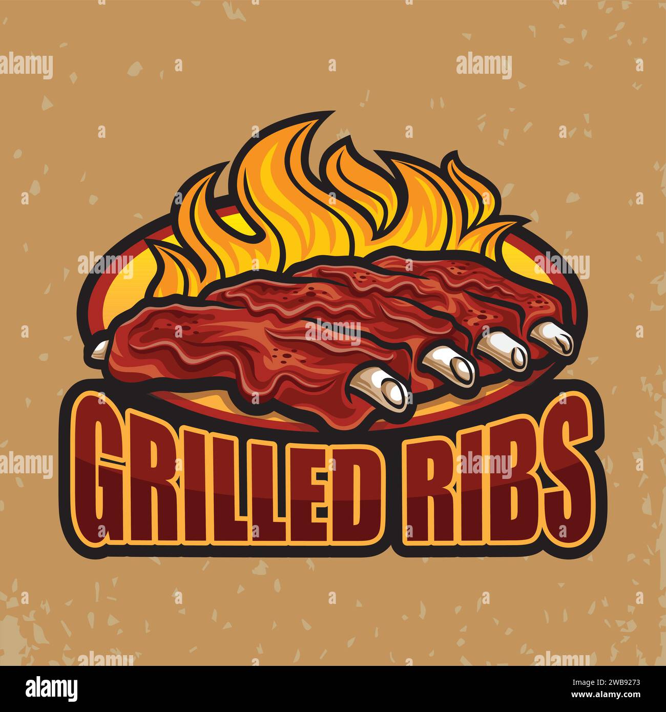 Simple ribs logo hi-res stock photography and images - Alamy