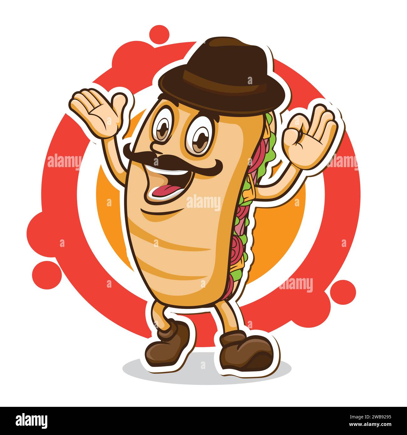 Mister Sandwich Mascot Vector Logo Stock Vector Image & Art - Alamy