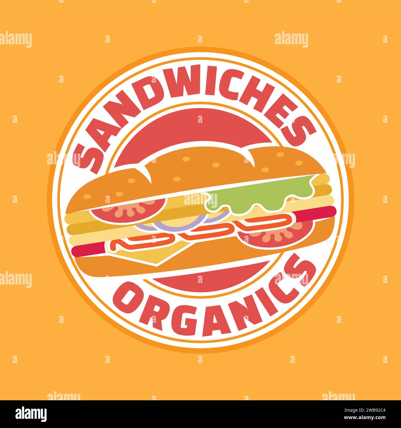 Simple Soft Color Sandwich Logo Design Stock Vector Image & Art - Alamy