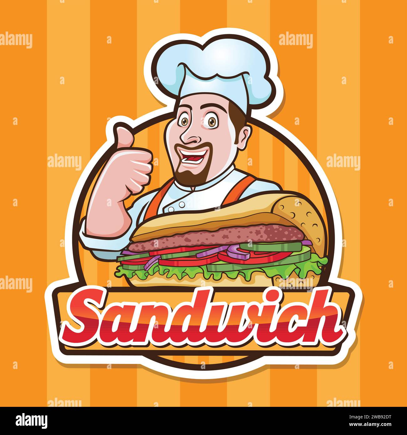 Sandwich Chef Mascot Logo Design Stock Vector Image & Art - Alamy