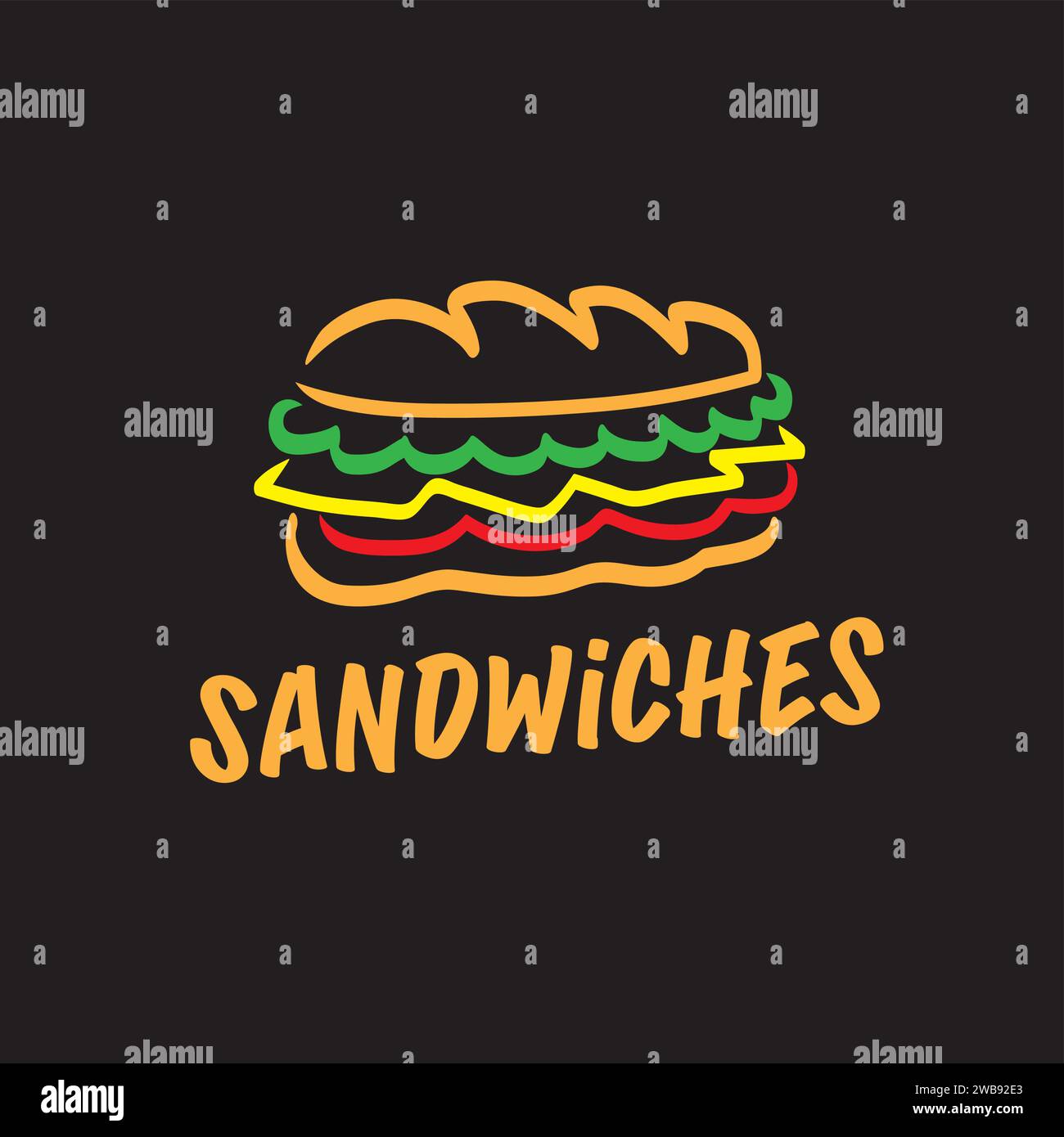 Simple sandwich logo hi-res stock photography and images - Alamy