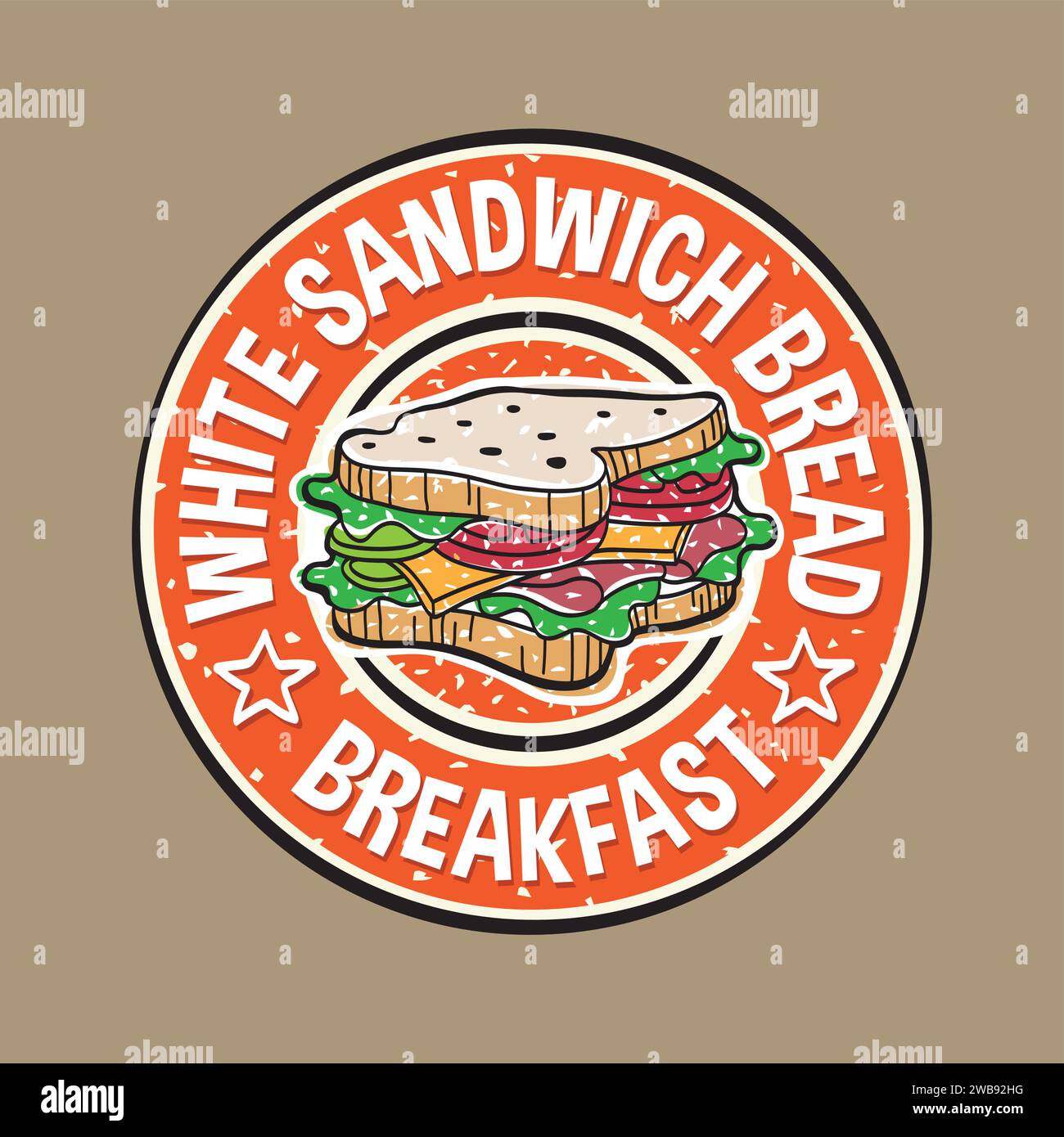 White Sandwich Bread Hand Drawn Design Stock Vector Image & Art - Alamy