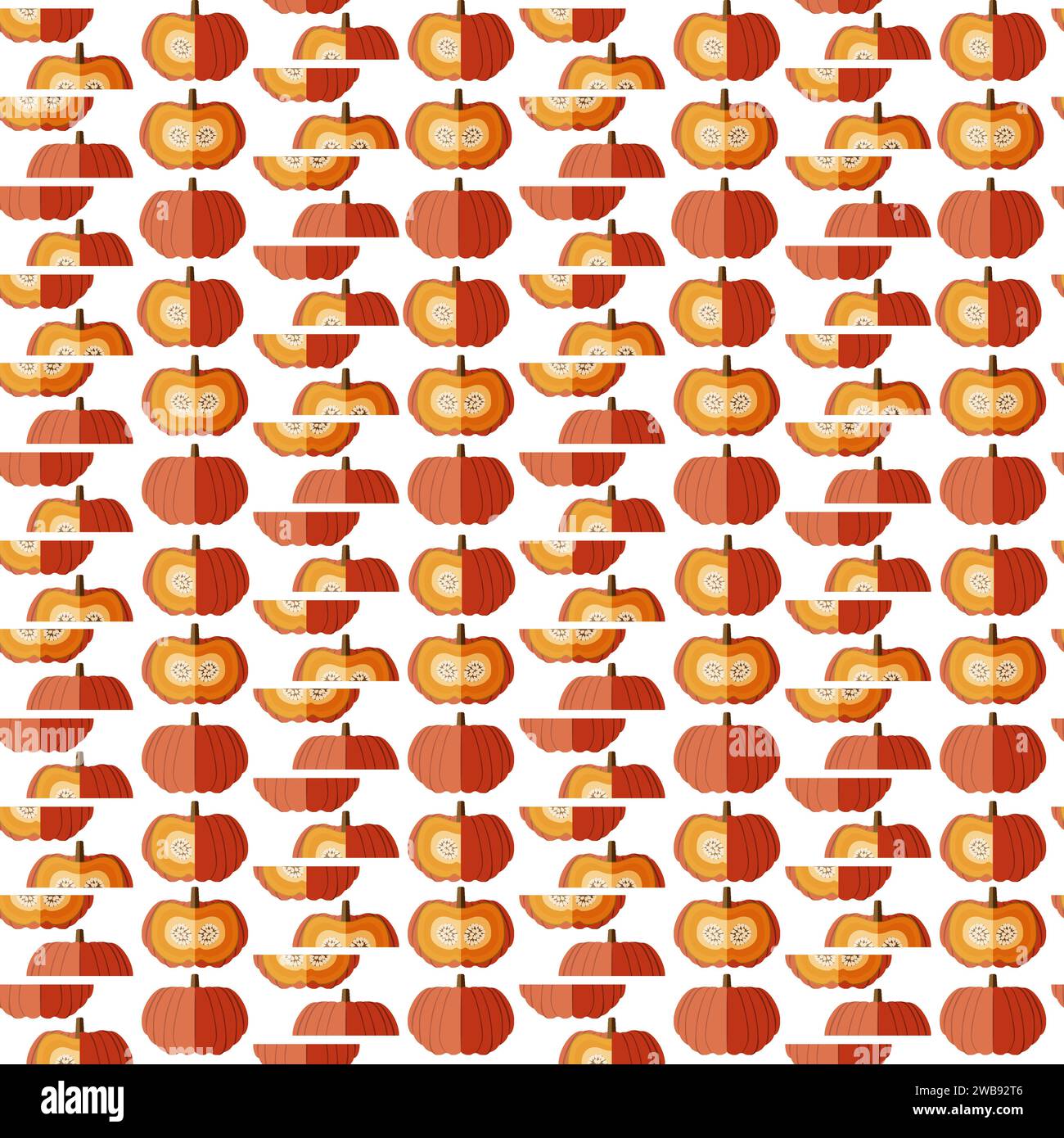 Seamless pattern with Pink pumpkins or Porcelain Doll squash. Winter ...