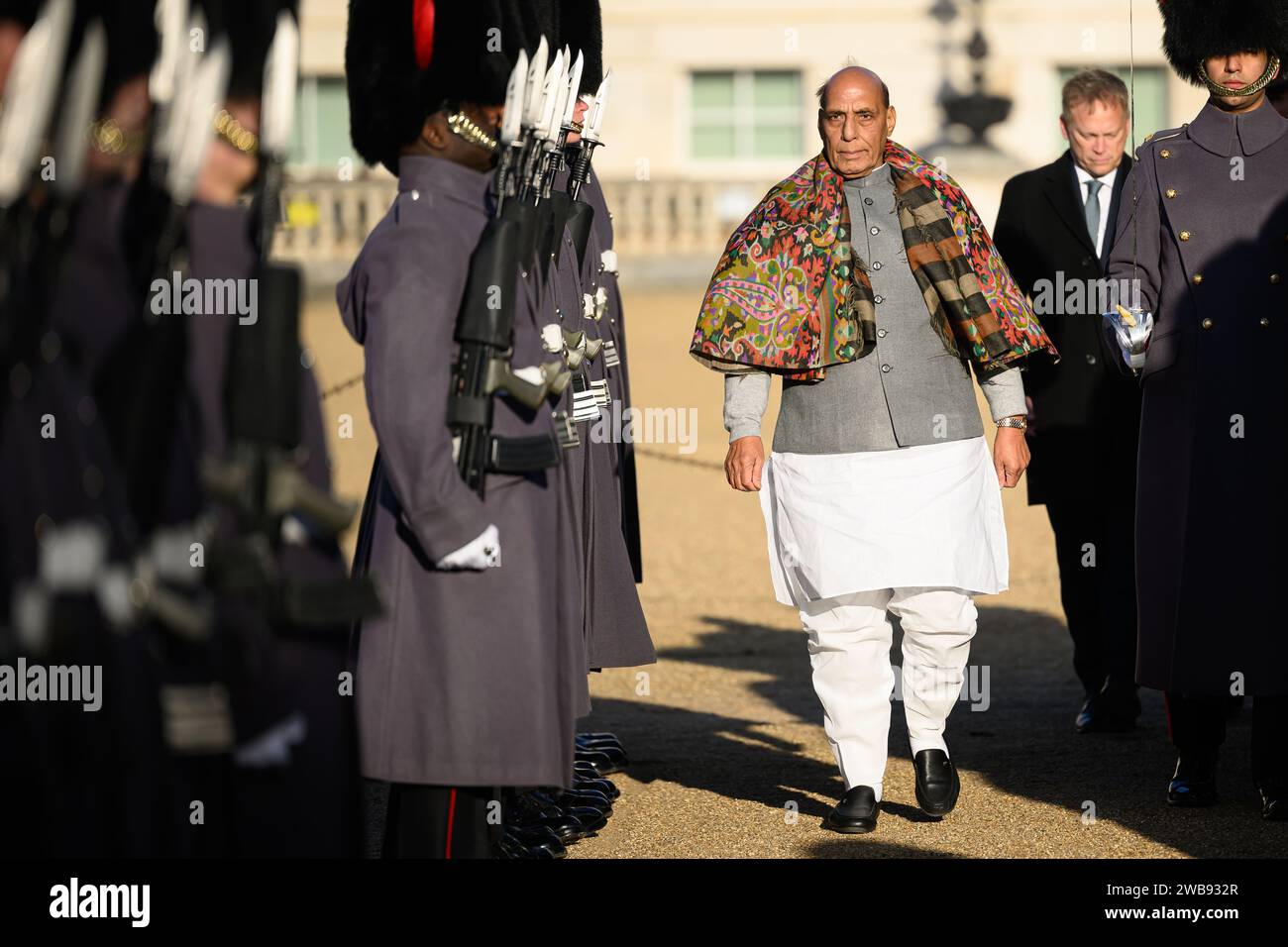 India's Minister of Defence Raksha Mantri Shri Rajnath Singh inspecting the Guard of Honour with ...