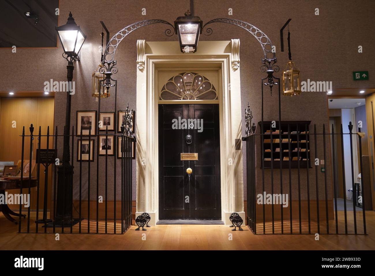 A recreation of the Number 10 Downing Street facade and front door ...