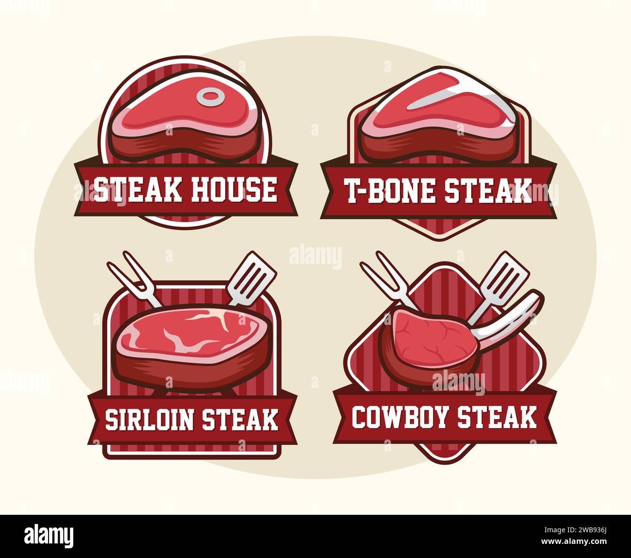 Cowboy steak logo hi-res stock photography and images - Alamy