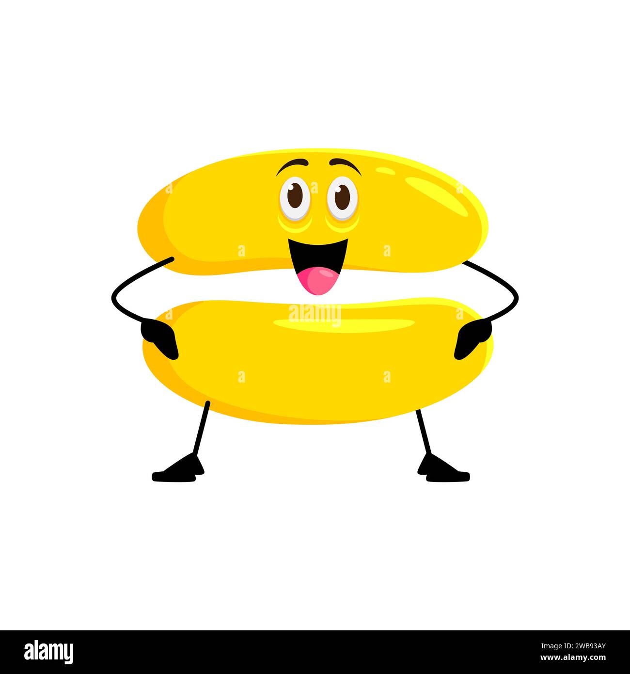 Cartoon math equal sign character. Isolated vector cute, funny symbol ...