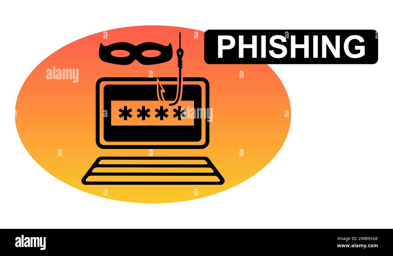 Illustration of a phishing concept Stock Photo - Alamy