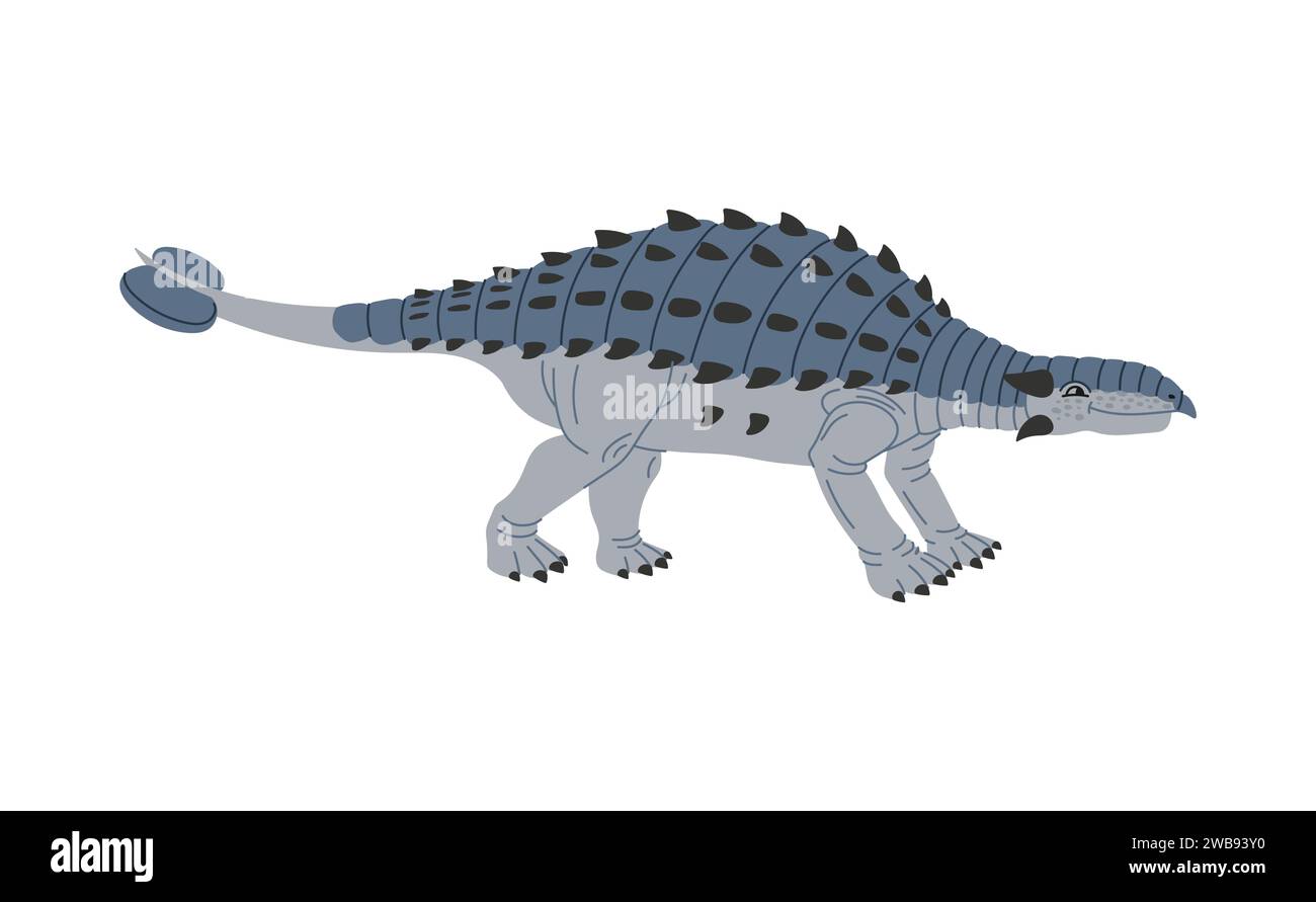 Extinct animal from prehistory times, isolated ankylosaurus dinosaur ...