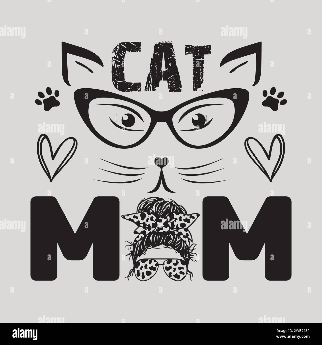 Cat SVG Design Typography T-Shirt Design Stock Vector Image & Art - Alamy