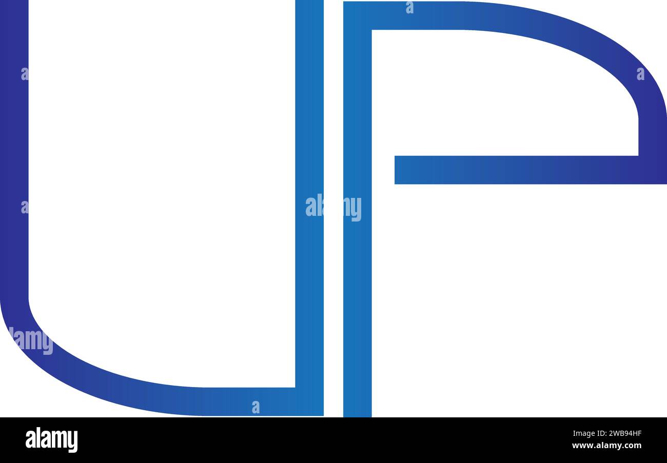 U and P Letter Logo. Blue Color. - Vector Stock Vector Image & Art - Alamy