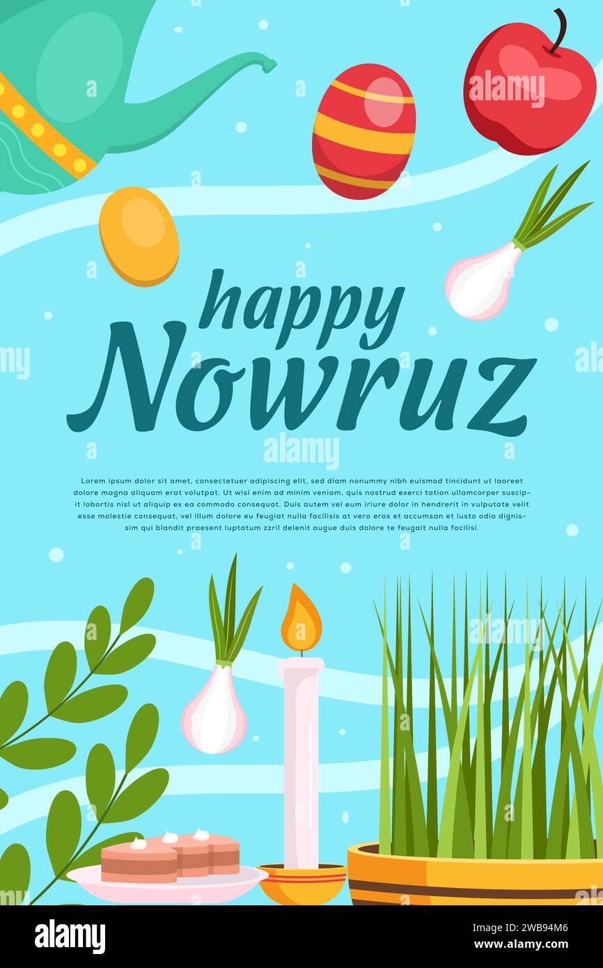 Nowruz celebration vertical banner illustration in flat design vector ...