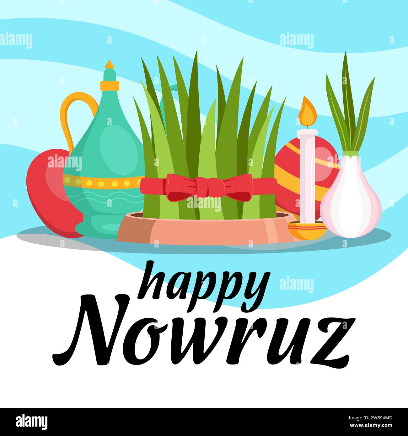 flat vector Nowruz celebration illustration design Stock Vector Image ...