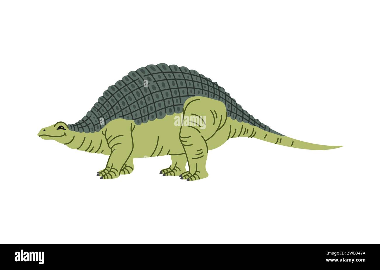 Cartoon dinosaur Nodosaurus, dino reptile character and kids extinct ...