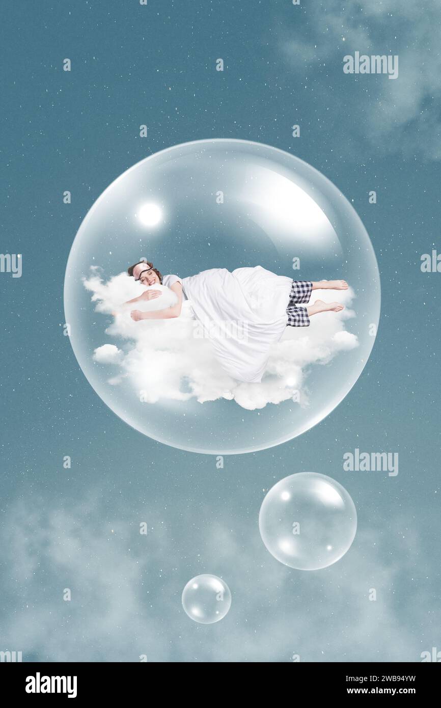 Vertical creative surreal photo collage poster banner collage of ...