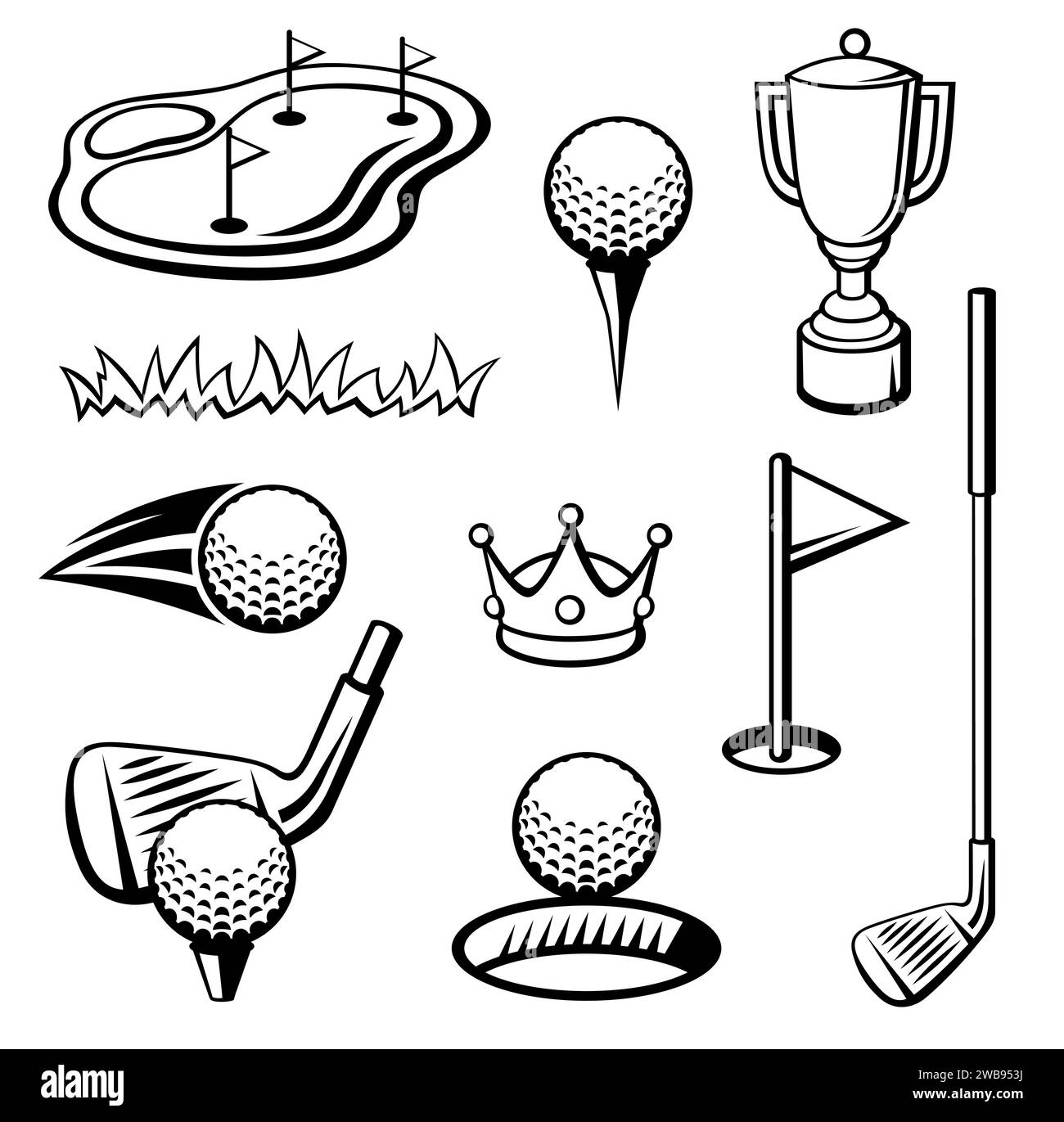 Set of golf symbols. Sport club illustration Stock Vector Image & Art ...